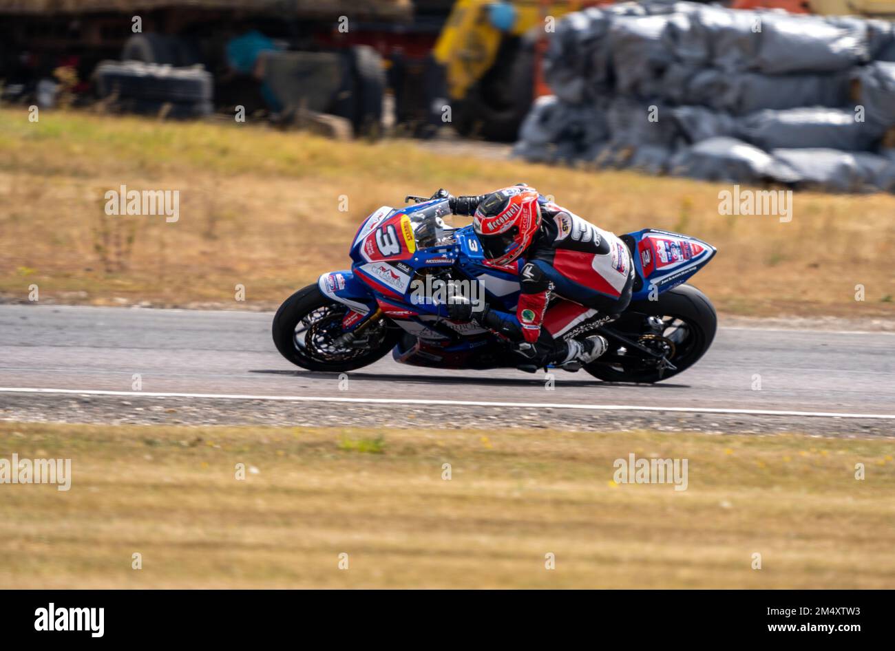 British Super Bikes Thruxton Race Circuit Sunday Race Day Stock Photo ...