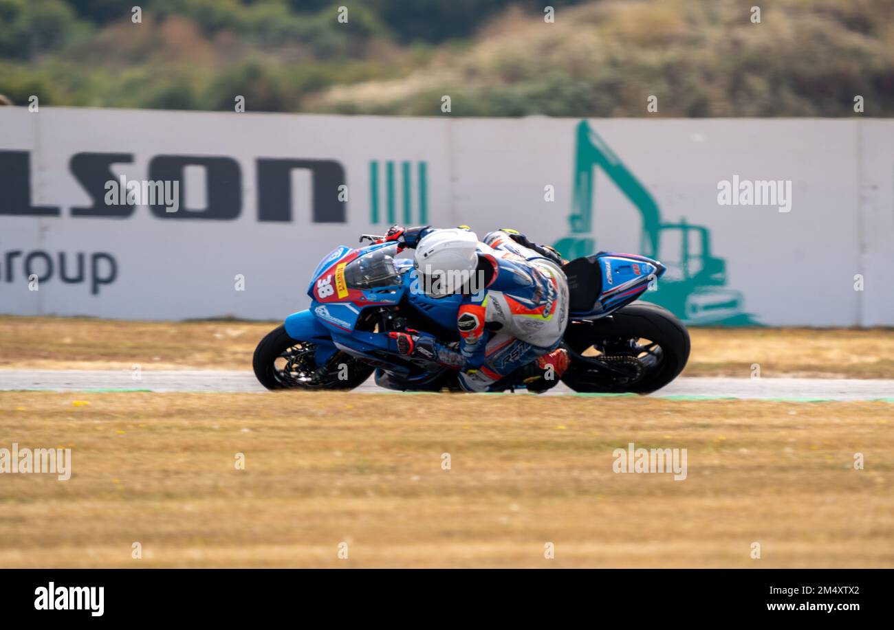 British Super Bikes Thruxton Race Circuit Sunday Race Day Stock Photo ...
