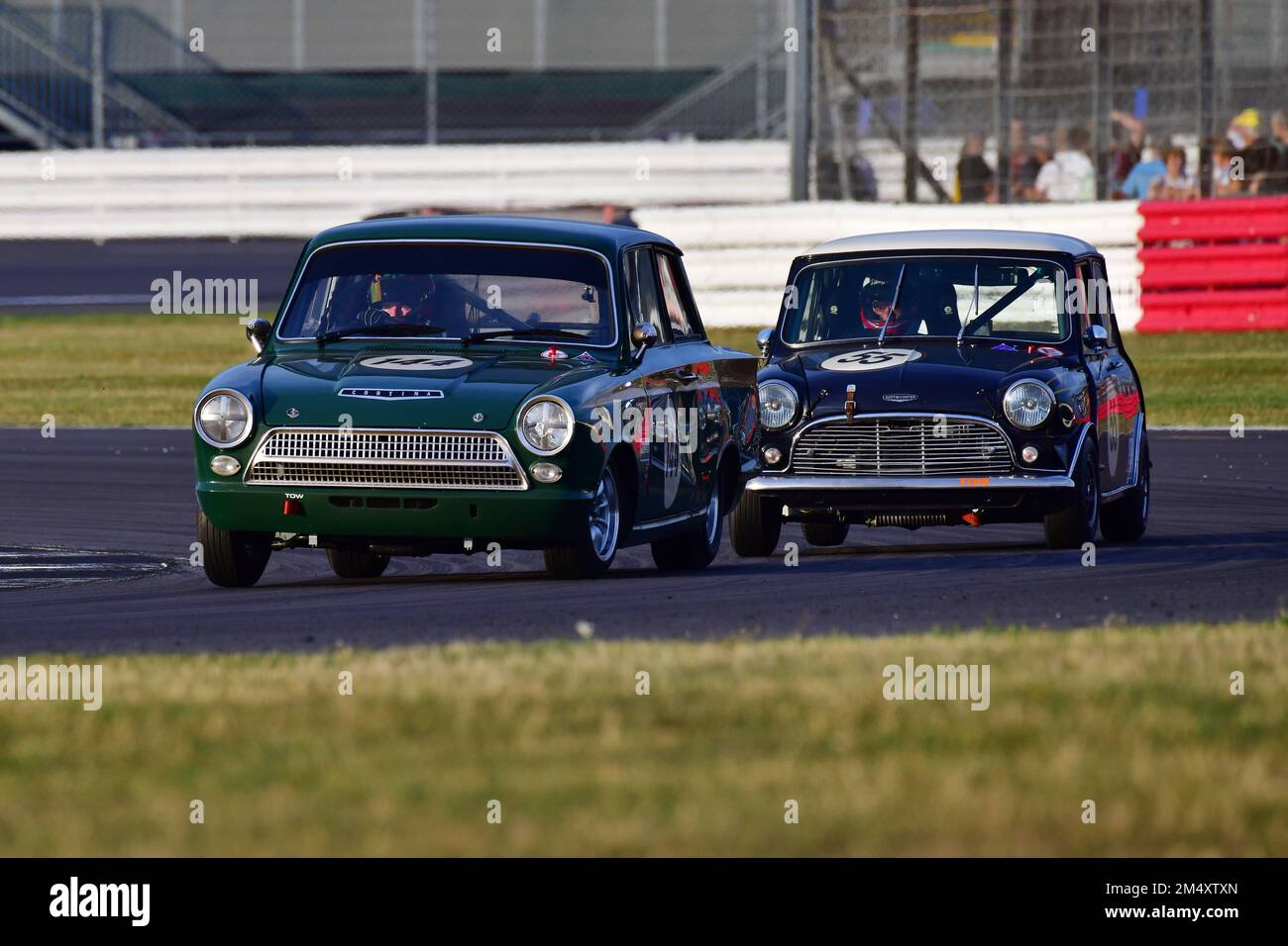 David Dickenson, Ford Lotus Cortina, Jeff Smith, Austin Mini Cooper S ...