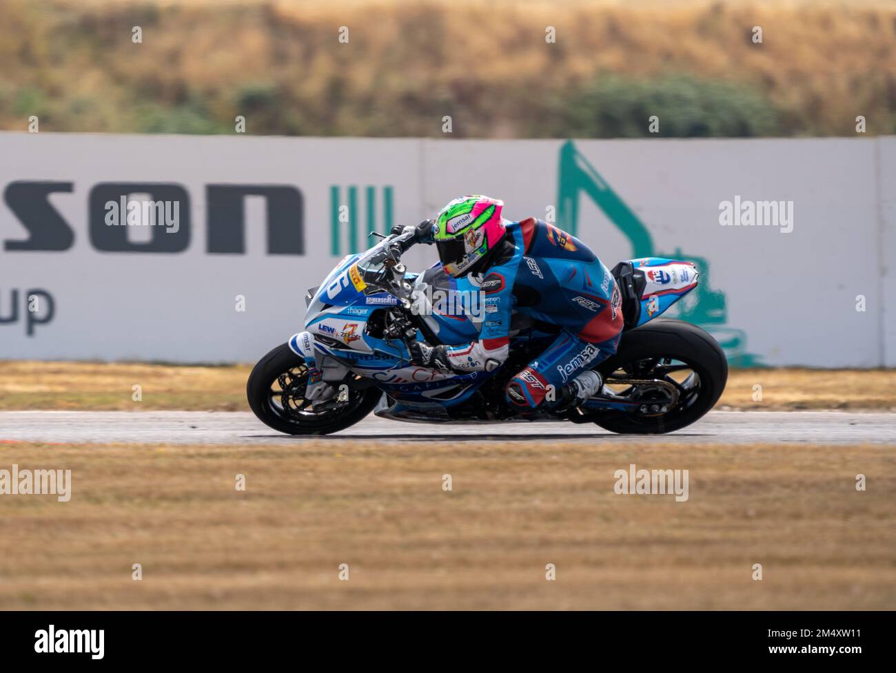 British Super Bikes Thruxton Race Circuit Sunday Race Day Stock Photo ...