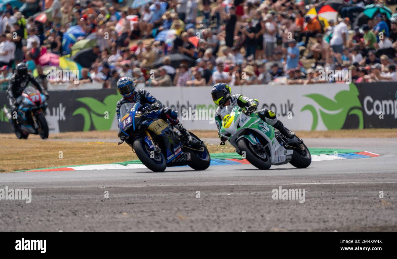 British Super Bikes Thruxton Race Circuit Sunday Race Day Stock Photo ...