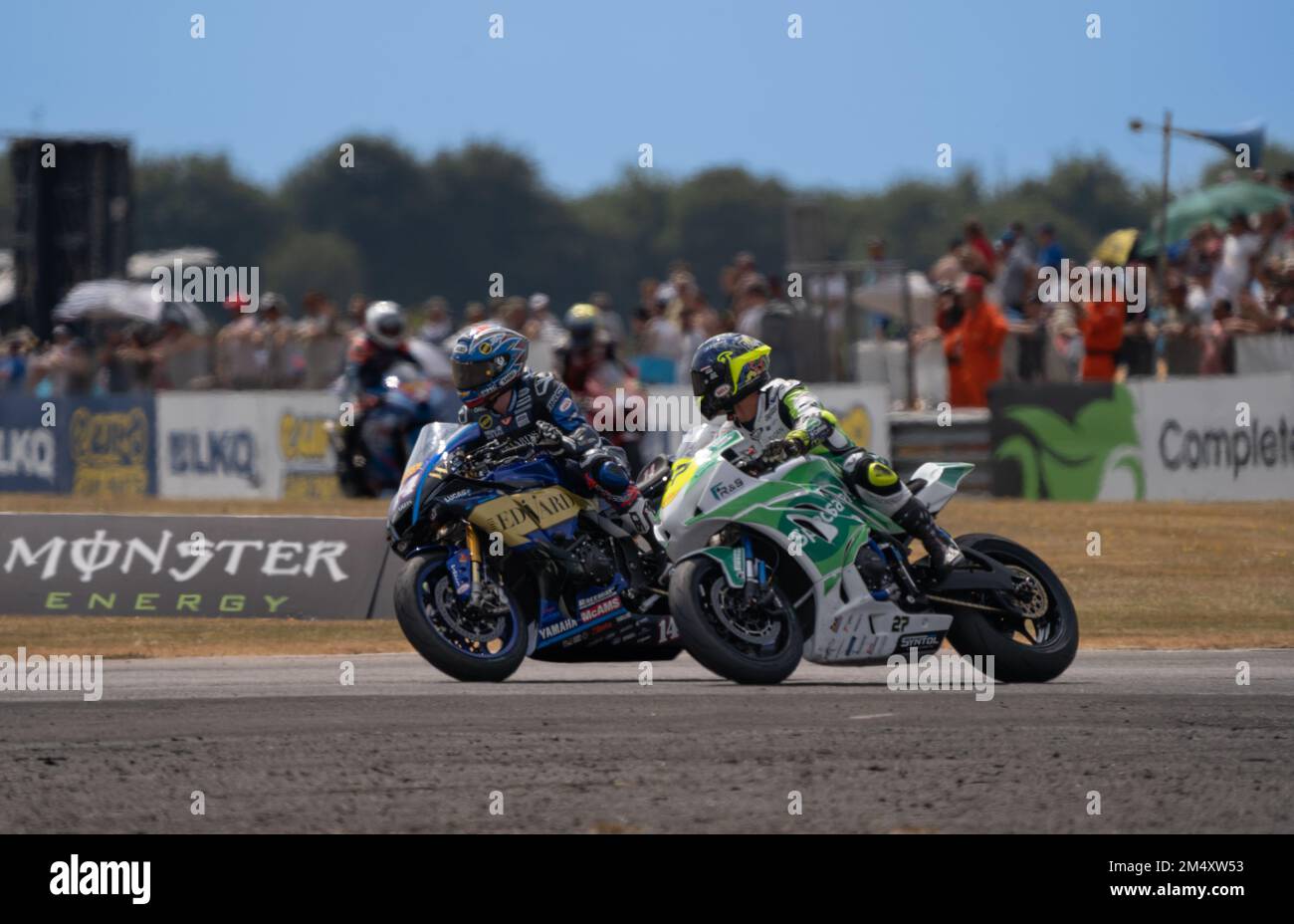 British Super Bikes Thruxton Race Circuit Sunday Race Day Stock Photo ...