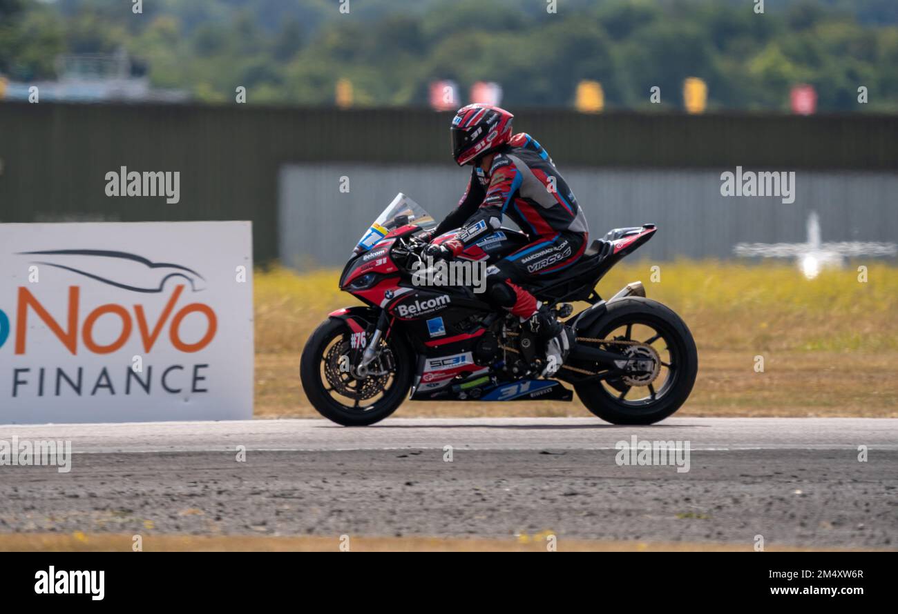 British Super Bikes Thruxton Race Circuit Sunday Race Day Stock Photo ...