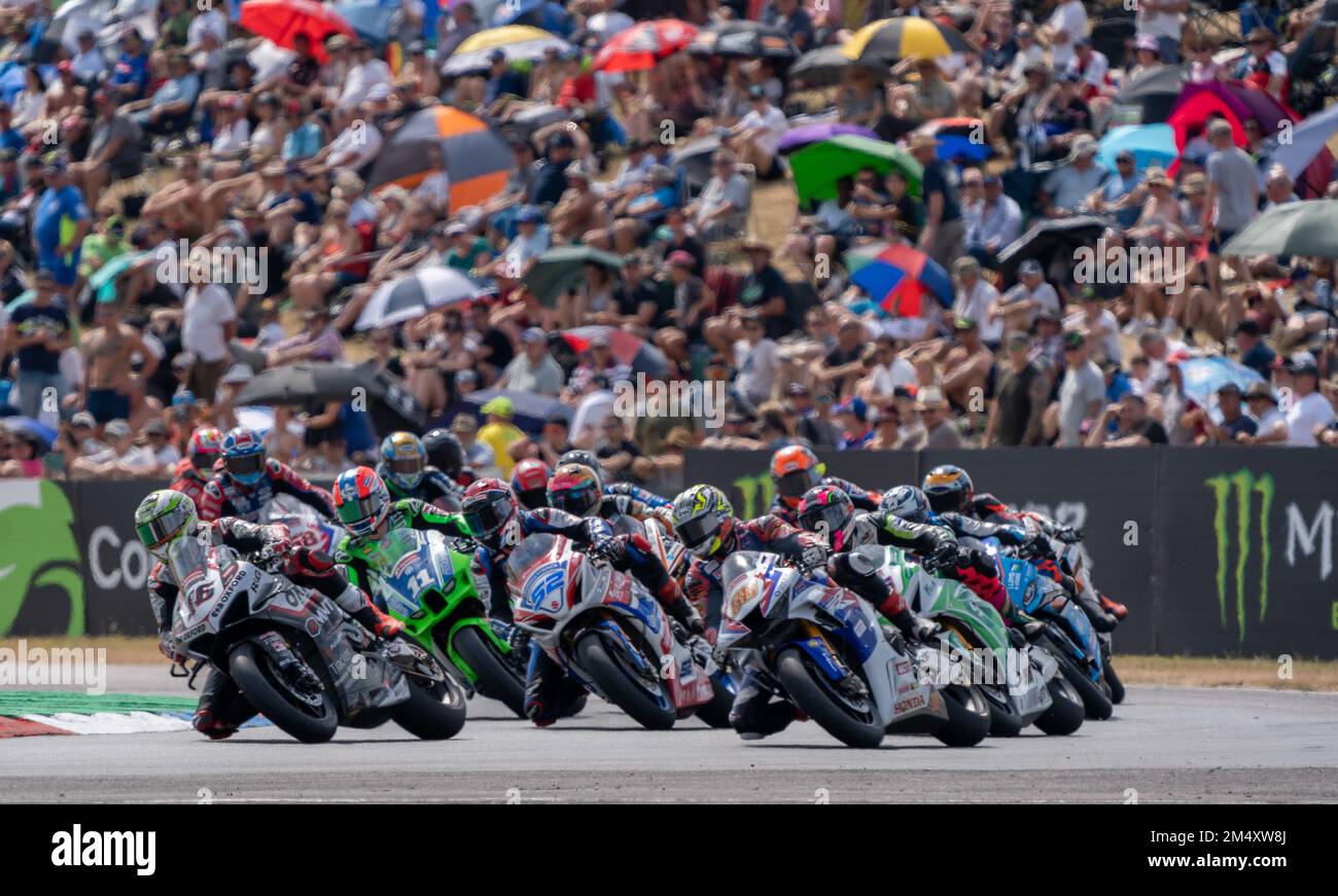 British Super Bikes Thruxton Race Circuit Sunday Race Day Stock Photo ...