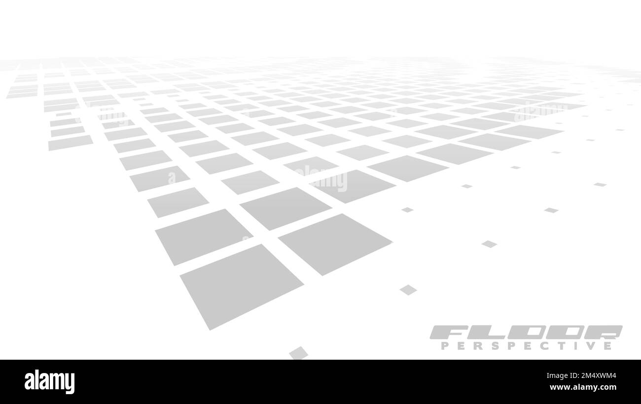 Abstract floor perspective with light grey grid. Minimal vector ...