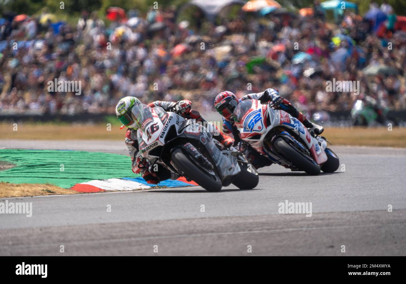 British Super Bikes Thruxton Race Circuit Sunday Race Day Stock Photo ...