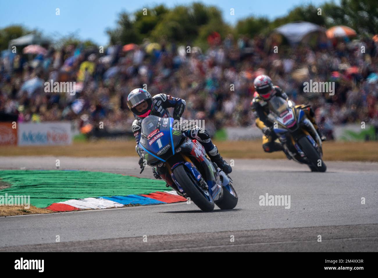 British Super Bikes Thruxton Race Circuit Sunday Race Day Stock Photo ...
