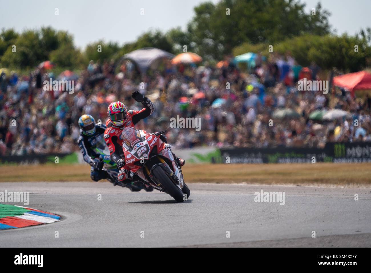 British Super Bikes Thruxton Race Circuit Sunday Race Day Stock Photo ...