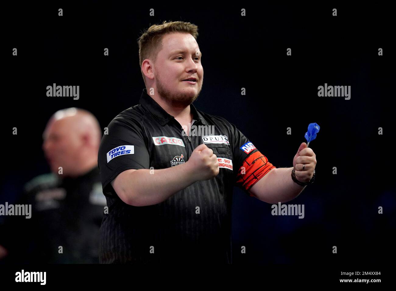 Martin Schindler celebrates defeating Martin Lukeman during day nine of ...