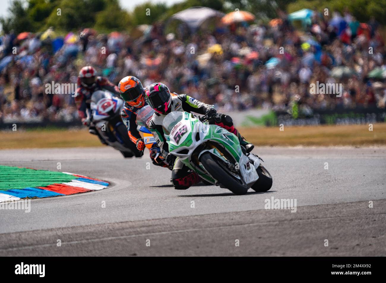 British Super Bikes Thruxton Race Circuit Sunday Race Day Stock Photo ...