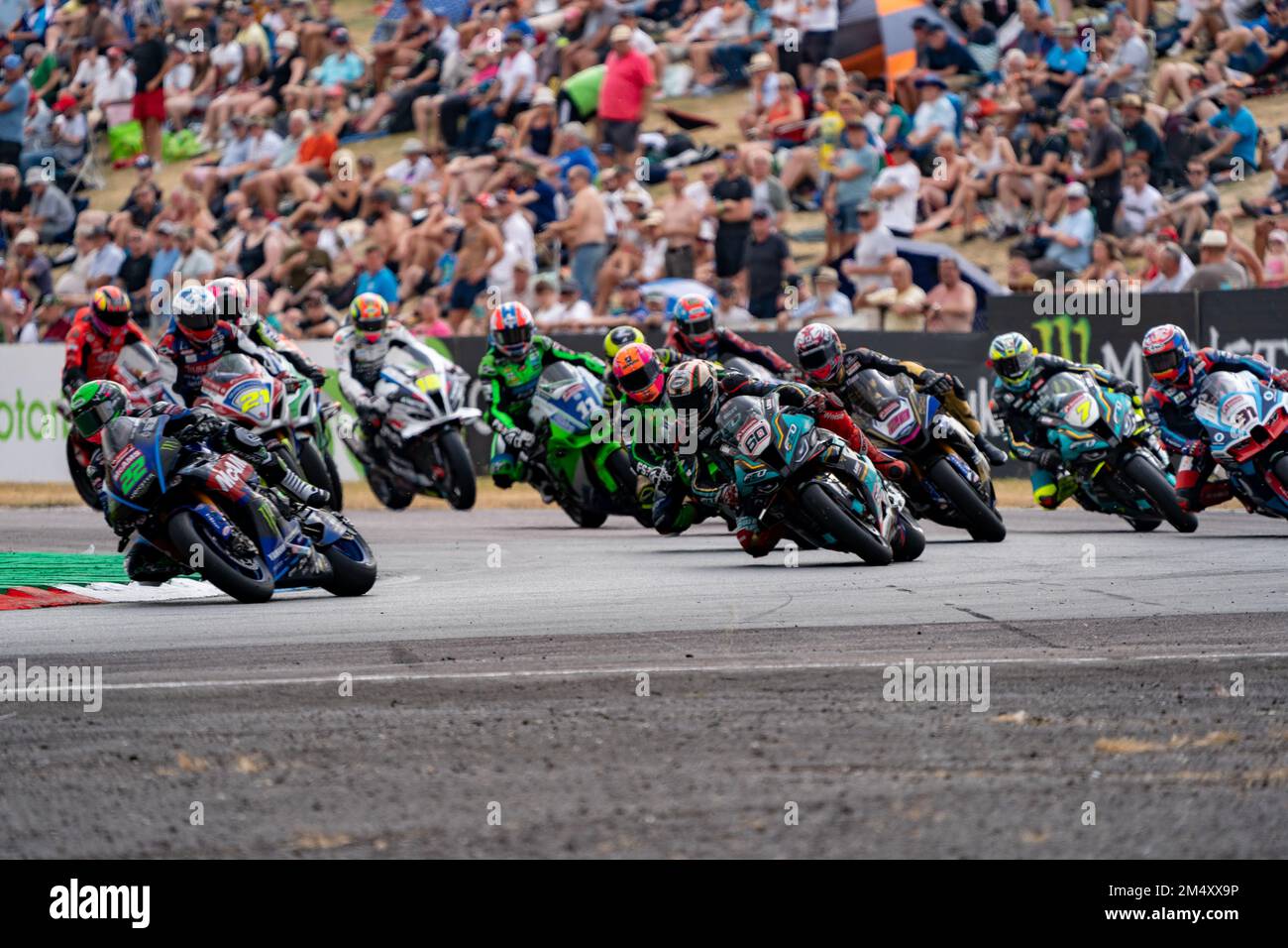 British Super Bikes Thruxton Race Circuit Sunday Race Day Stock Photo ...