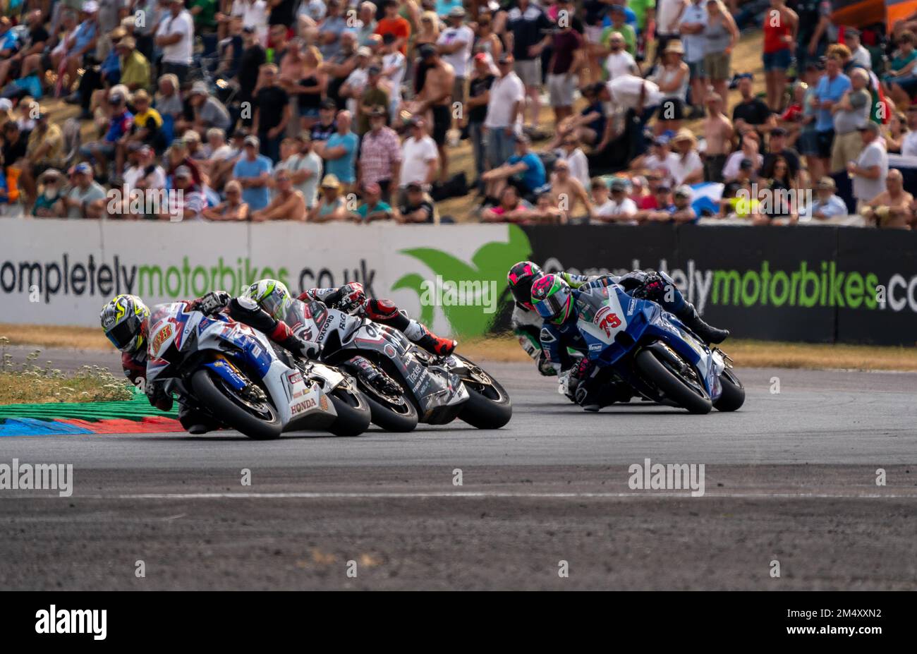 British Super Bikes Thruxton Race Circuit Sunday Race Day Stock Photo ...