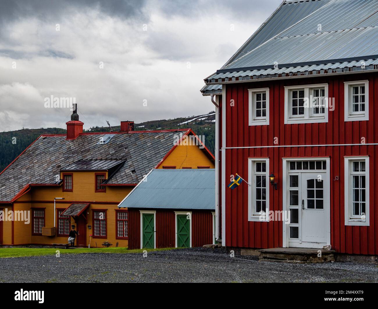 A view of traditional Swedish cottages that each year host people ...