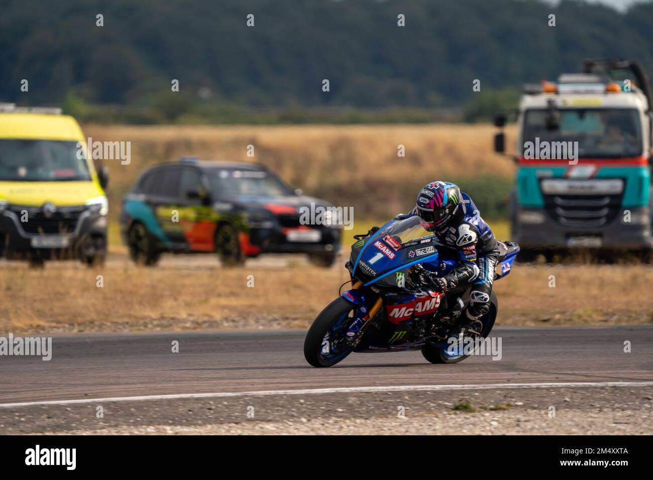 British Super Bikes Thruxton Race Circuit Sunday Race Day Stock Photo ...