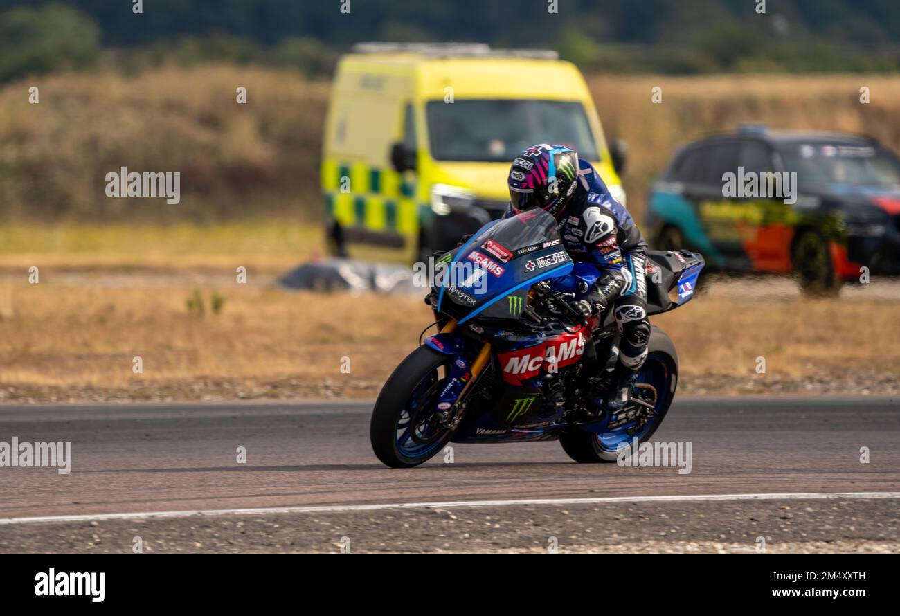 British Super Bikes Thruxton Race Circuit Sunday Race Day Stock Photo ...