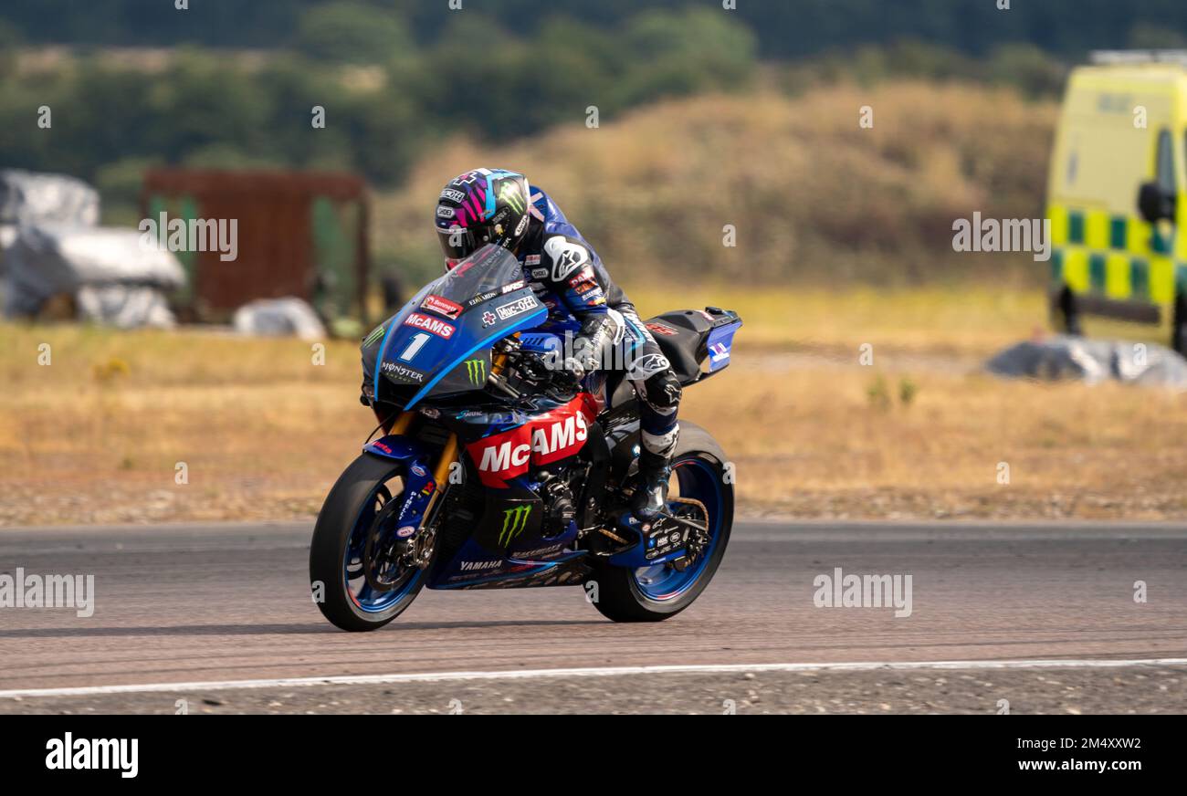 British Super Bikes Thruxton Race Circuit Sunday Race Day Stock Photo ...