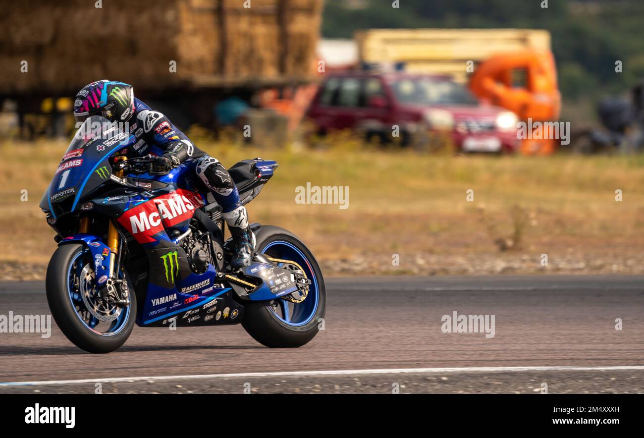 British Super Bikes Thruxton Race Circuit Sunday Race Day Stock Photo ...