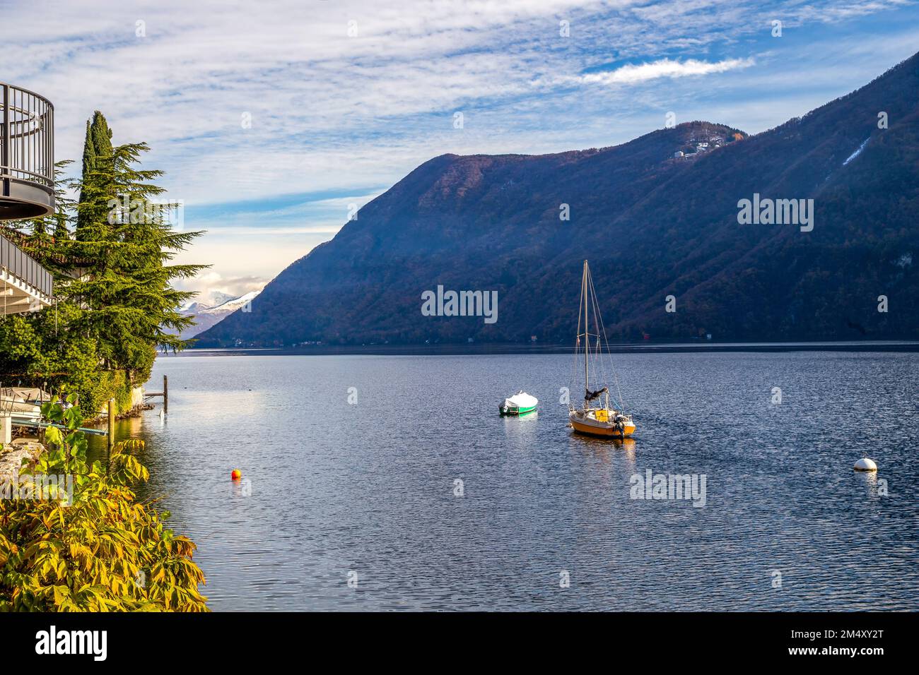 Mount on other side of Lake Lugano. Photo from Olive trail -sunny day ...