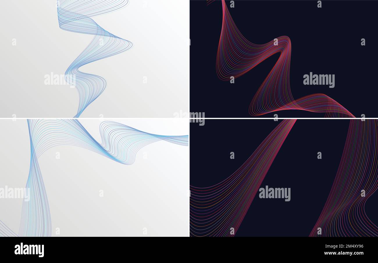 Our set of 4 vector line backgrounds adds a modern touch Stock Vector ...