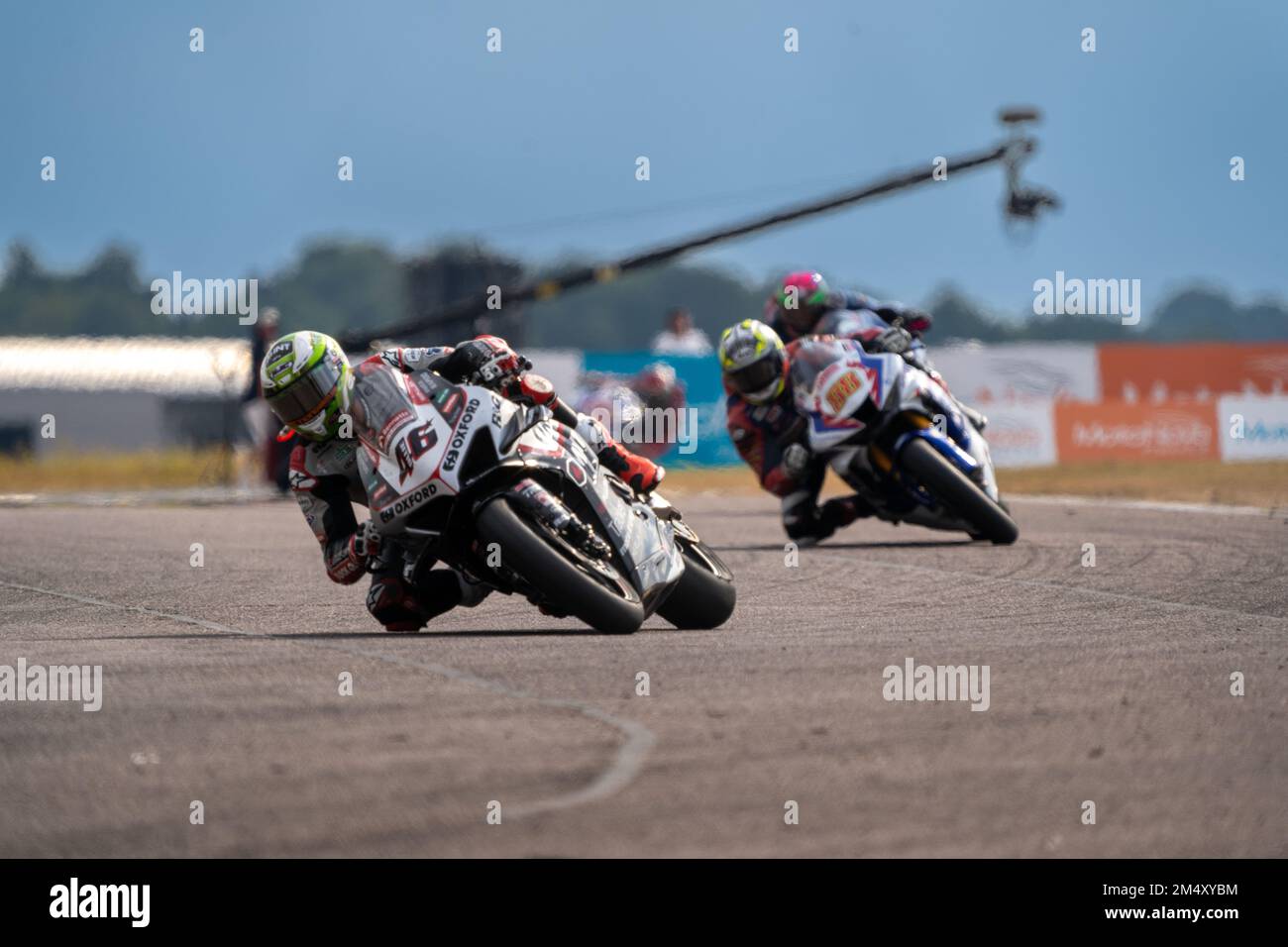 British Super Bikes Thruxton Race Circuit Sunday Race Day Stock Photo ...