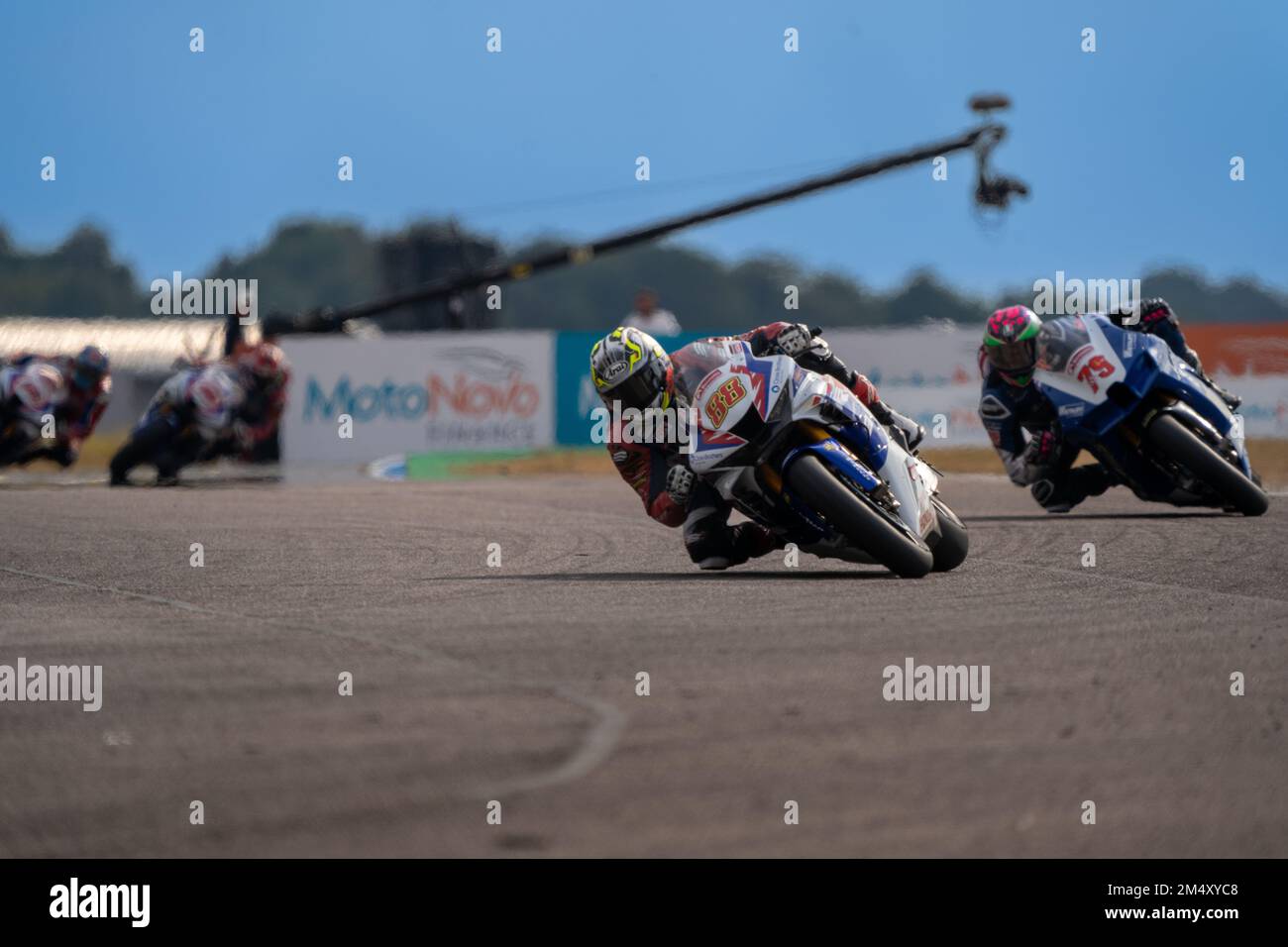 British Super Bikes Thruxton Race Circuit Sunday Race Day Stock Photo ...