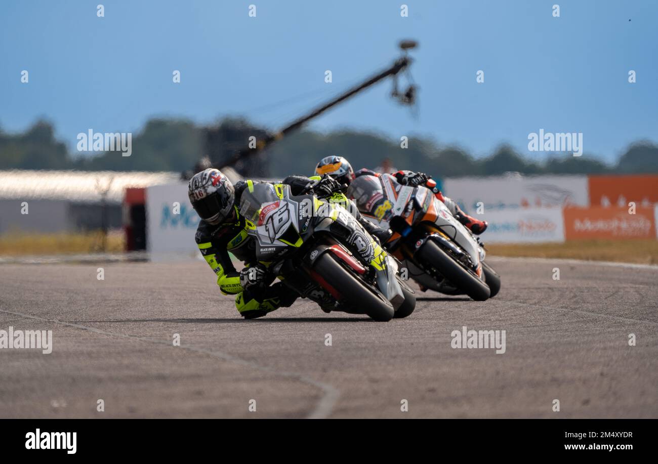 British Super Bikes Thruxton Race Circuit Sunday Race Day Stock Photo ...