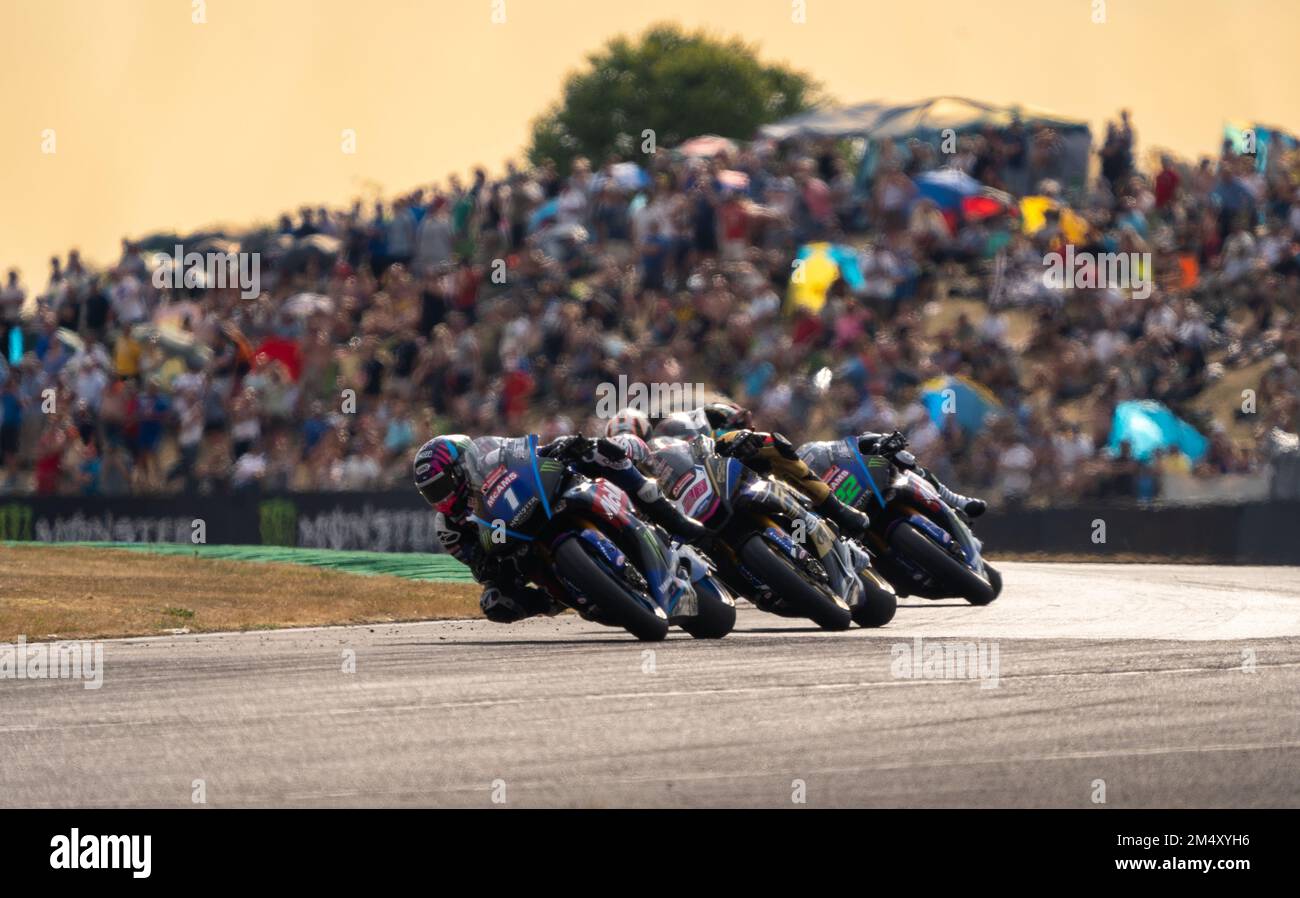 British Super Bikes Thruxton Race Circuit Sunday Race Day Stock Photo ...