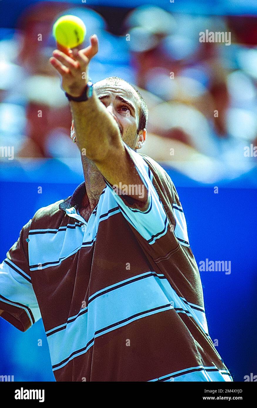Andre Agassi (USA) competing at the 1995 US Open Tennis Stock Photo - Alamy