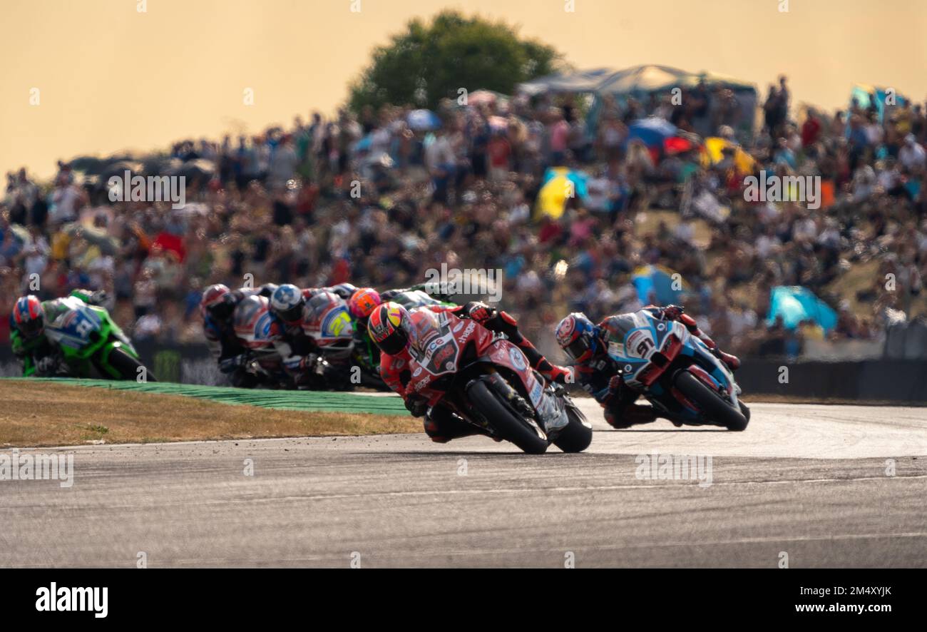 British Super Bikes Thruxton Race Circuit Sunday Race Day Stock Photo ...