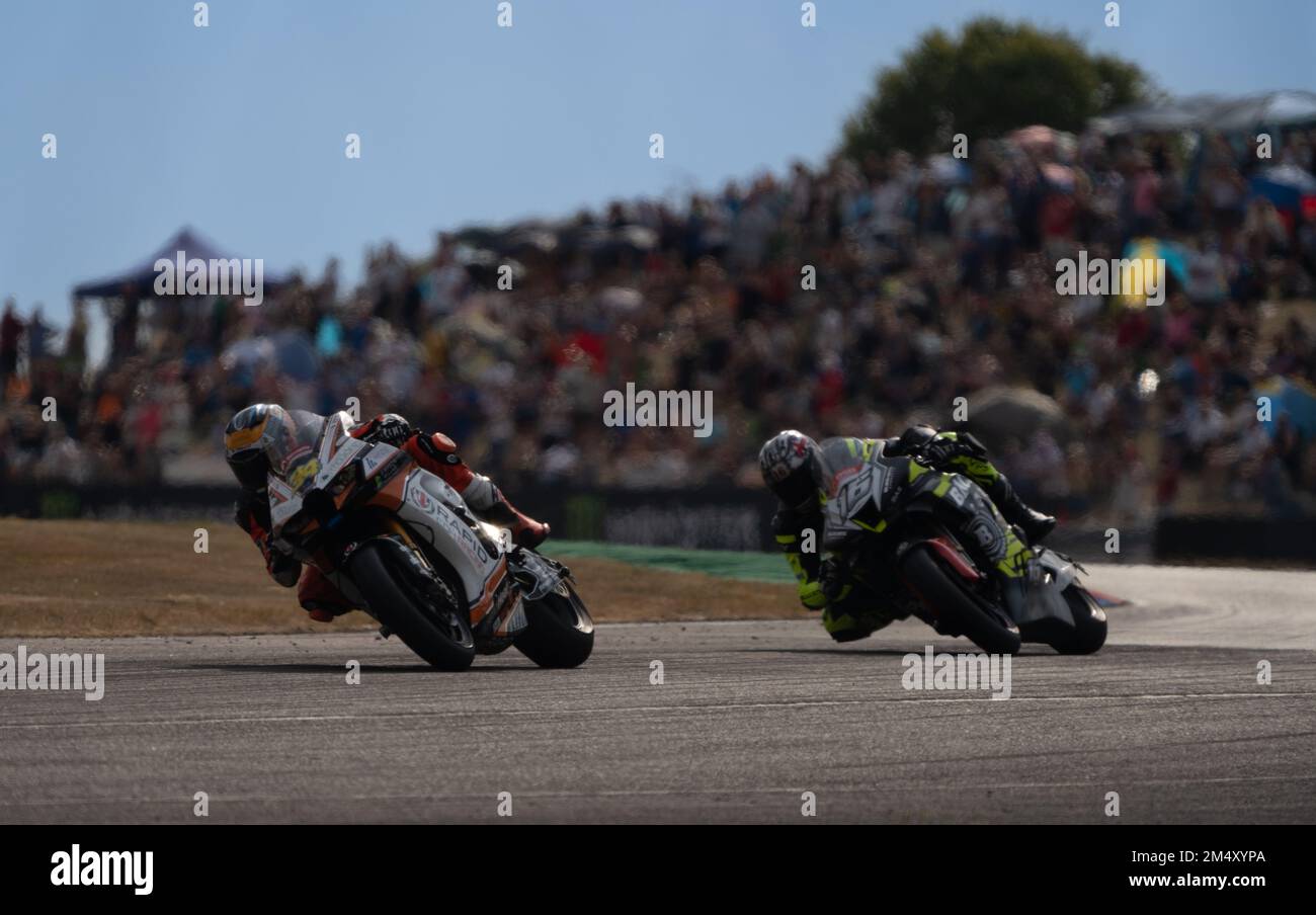 British Super Bikes Thruxton Race Circuit Sunday Race Day Stock Photo ...