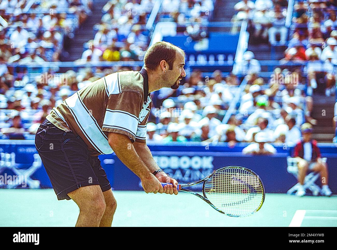 Andre Agassi (USA) competing at the 1995 US Open Tennis Stock Photo - Alamy