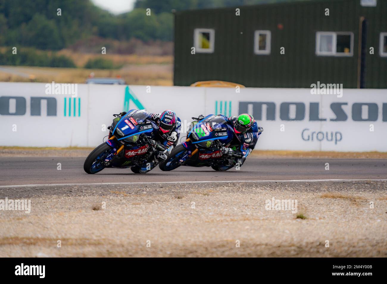 British Super Bikes Thruxton Race Circuit Sunday Race Day Stock Photo ...