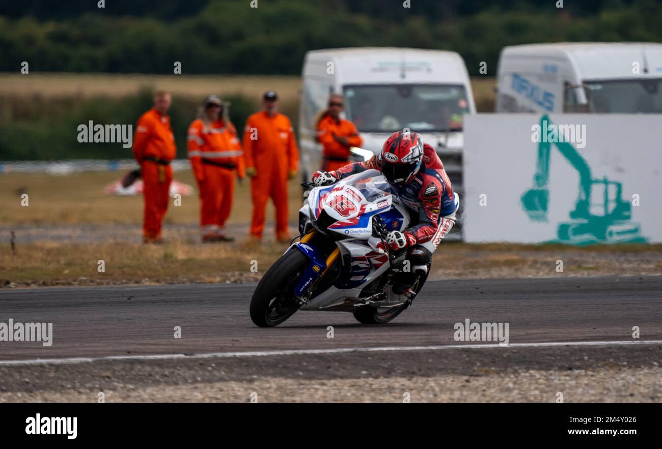 British Super Bikes Thruxton Race Circuit Sunday Race Day Stock Photo ...