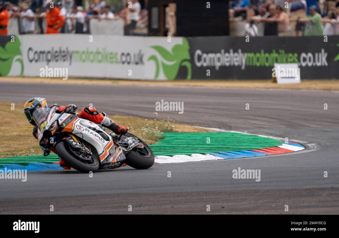 British Super Bikes Thruxton Race Circuit Sunday Race Day Stock Photo ...