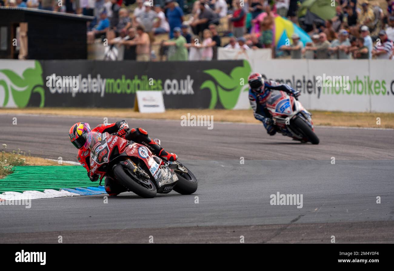 British Super Bikes Thruxton Race Circuit Sunday Race Day Stock Photo ...