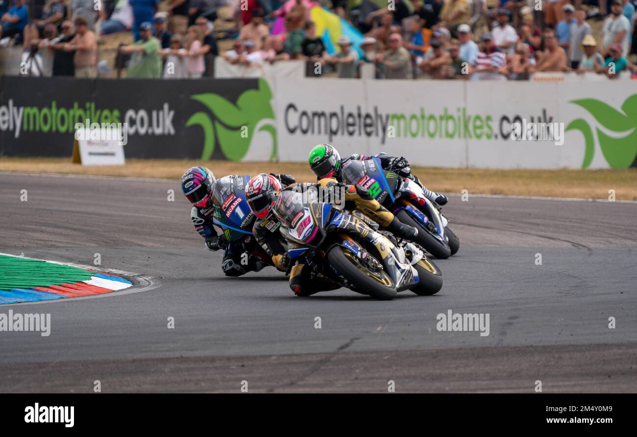 British Super Bikes Thruxton Race Circuit Sunday Race Day Stock Photo ...