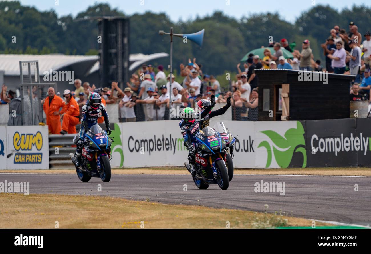 British Super Bikes Thruxton Race Circuit Sunday Race Day Stock Photo ...
