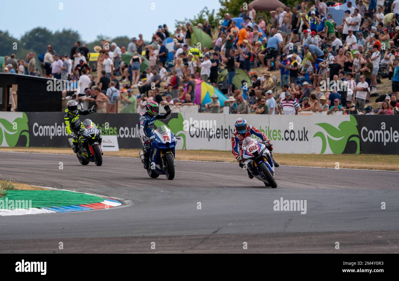 British Super Bikes Thruxton Race Circuit Sunday Race Day Stock Photo ...