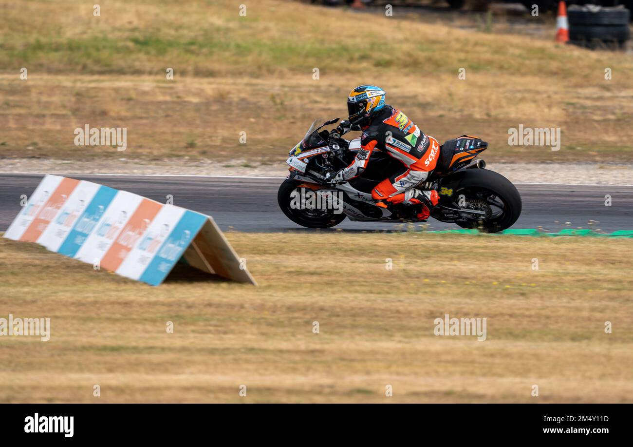 British Super Bikes Thruxton Race Circuit Sunday Race Day Stock Photo ...