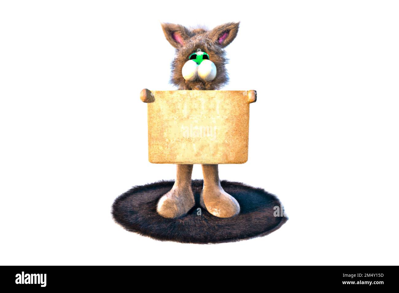 Funny Rabbit with a placard for your text or design - digital 3D ...