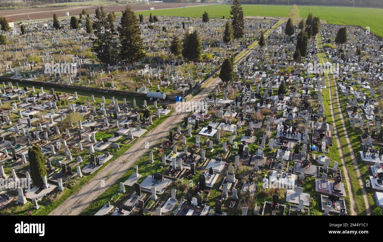 View of the cemetery from above Stock Photo - Alamy