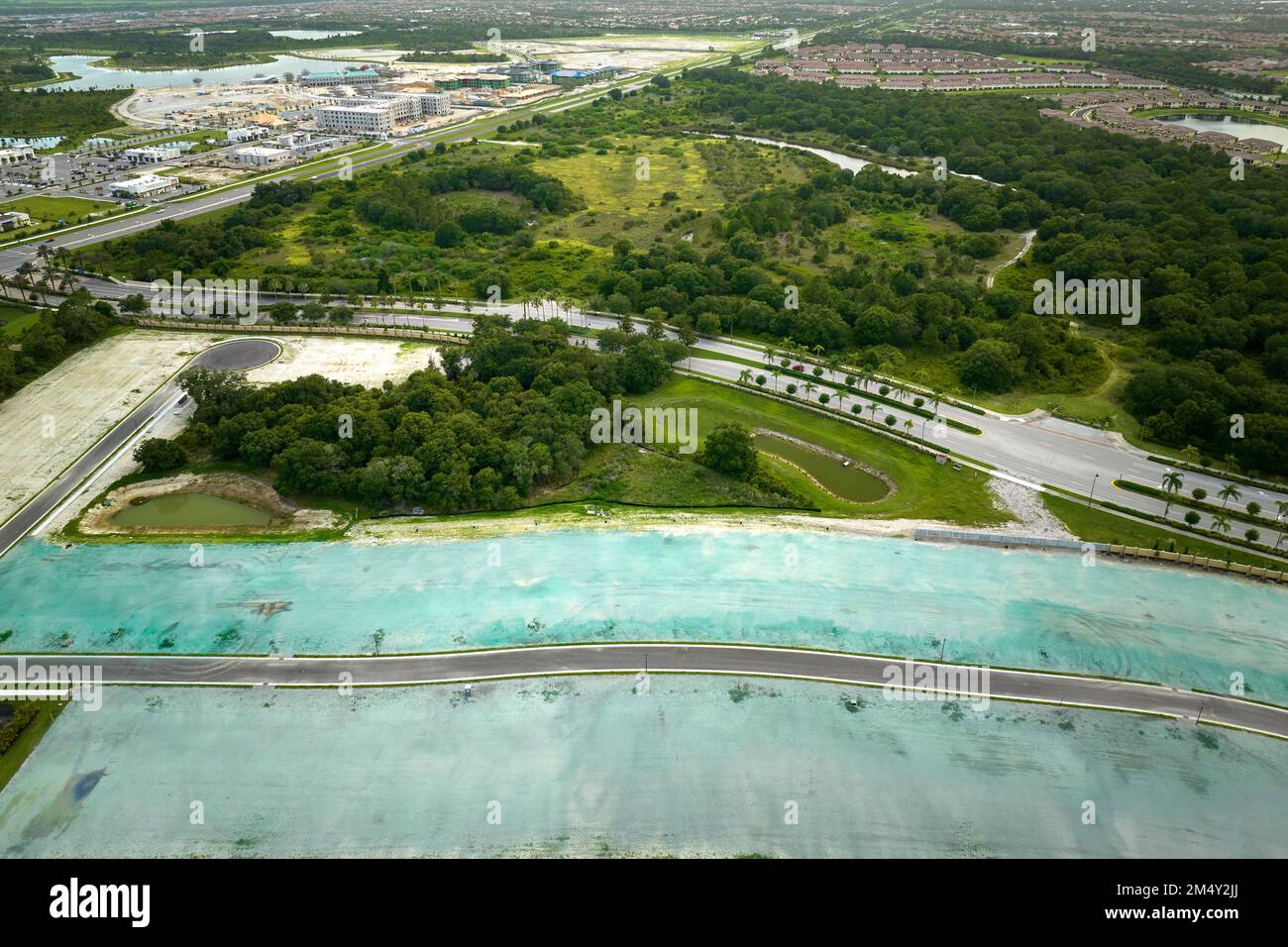 Ground prepared for building of new residential houses in Florida ...