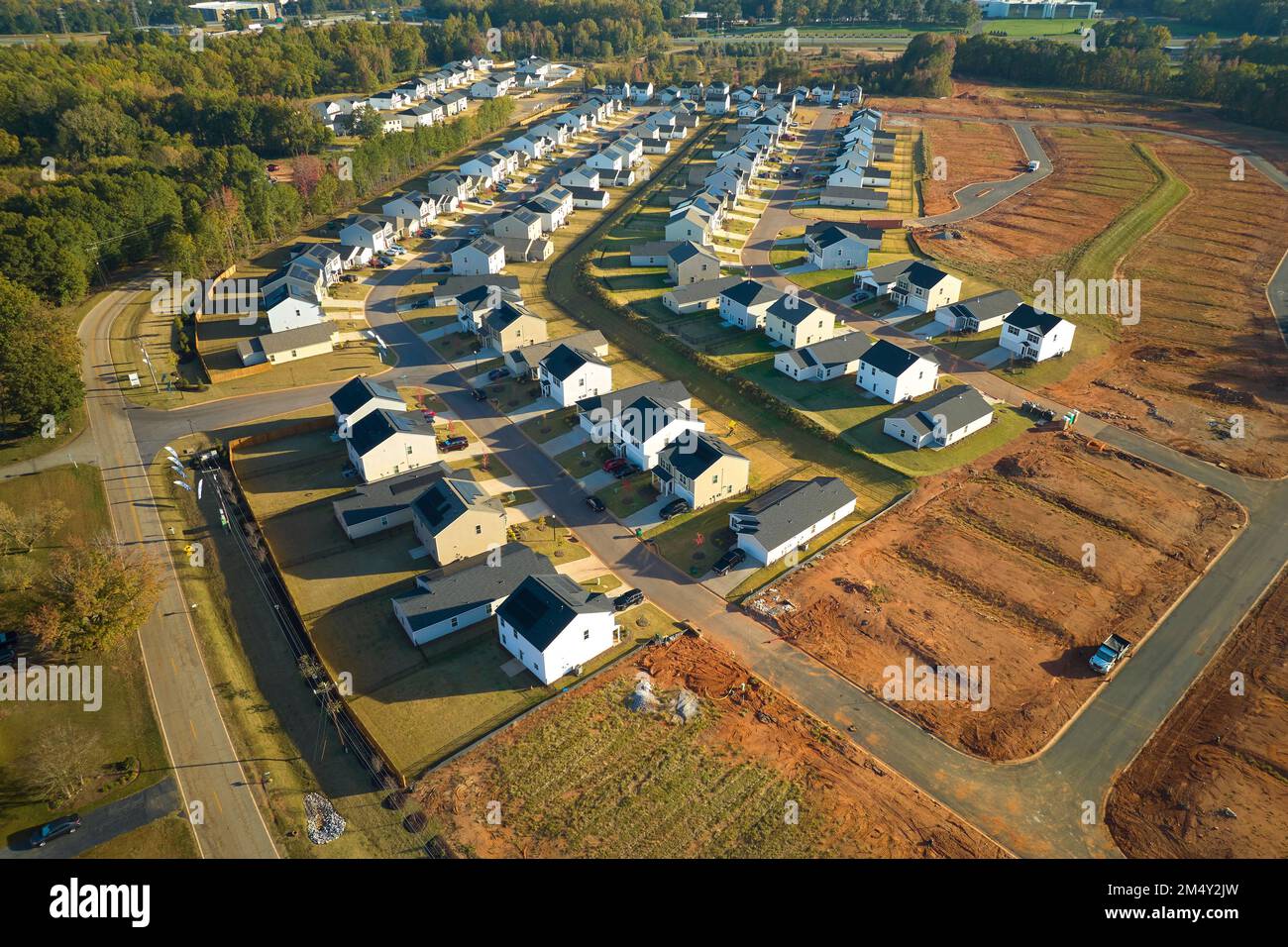 Ground prepared for building of new residential houses in South ...