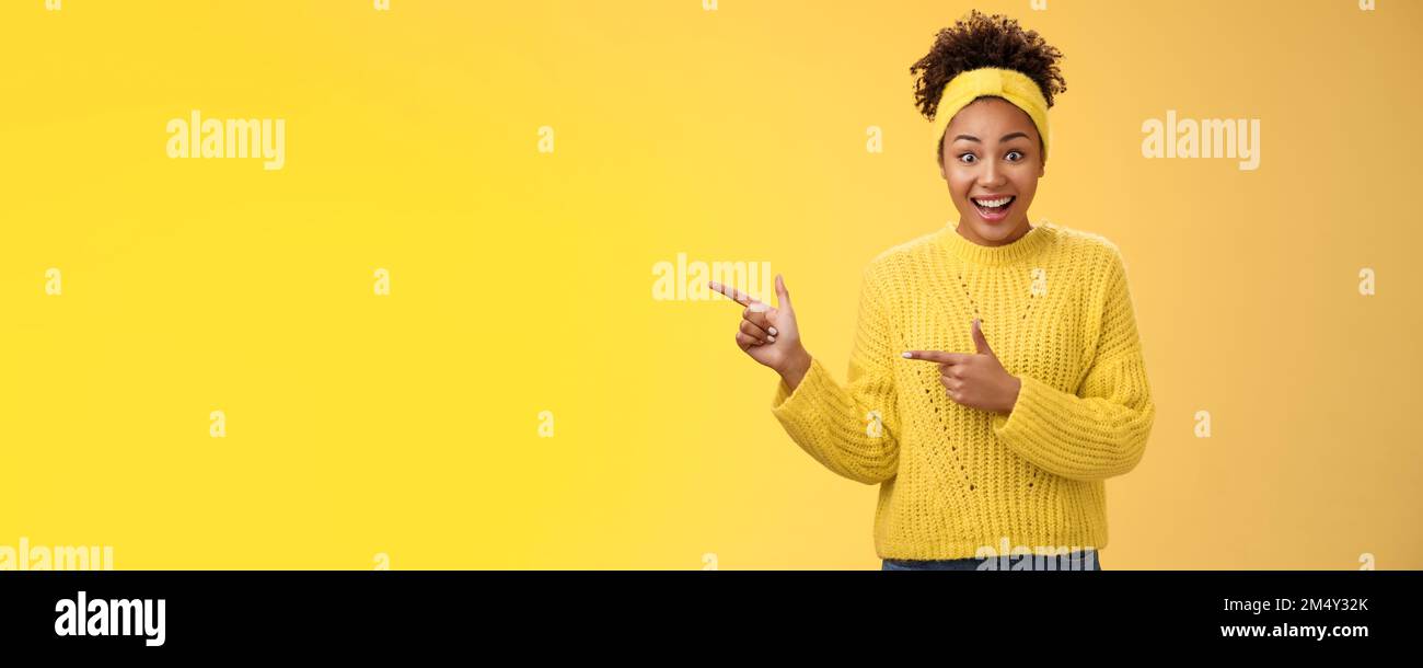 Enthusiastic young millennial black girl cannot believe promo real ...
