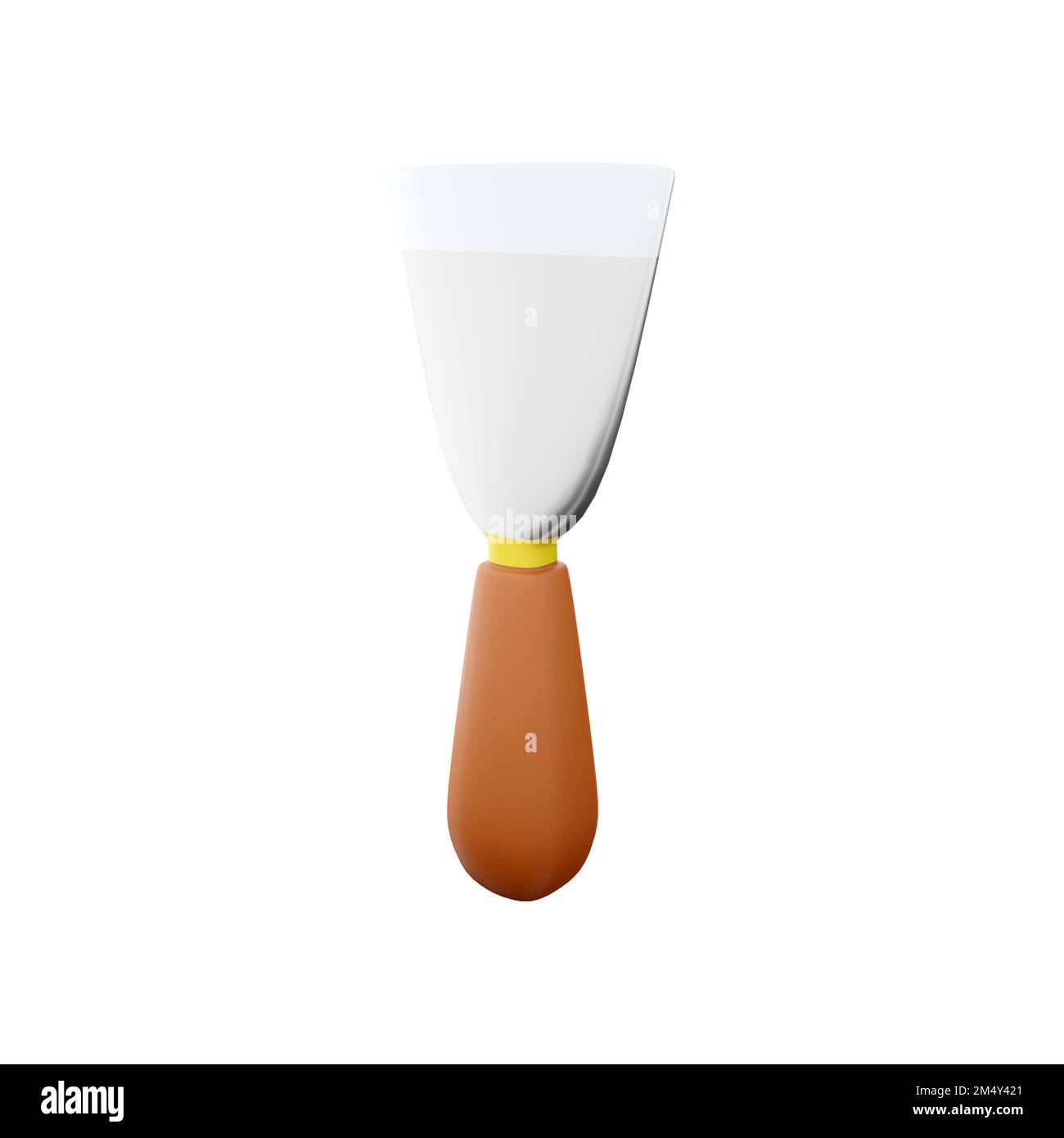 3d render illustration flexible putty knife isolated on white ...