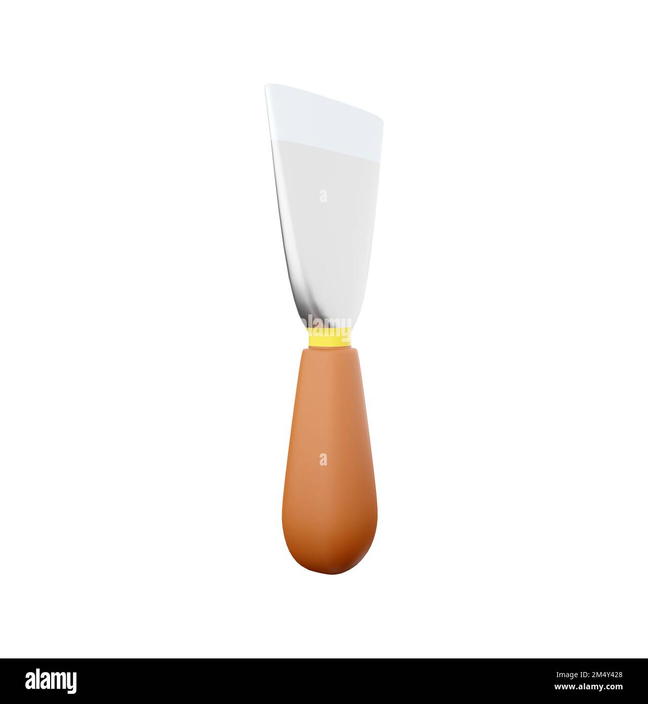 3d render illustration flexible putty knife isolated on white ...