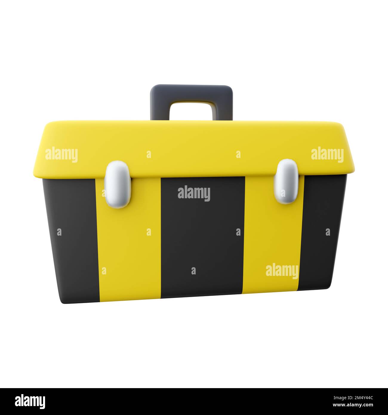 3D rendering Illustration of a plastic toolbox on a white background ...