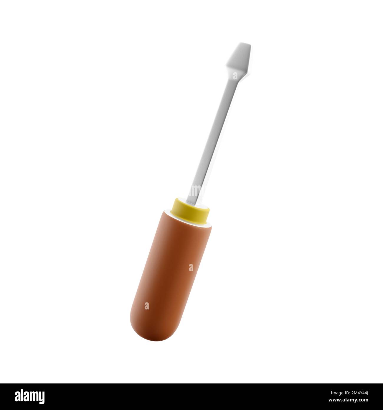 Flat head screwdriver on white background in 3D rendering illustration ...