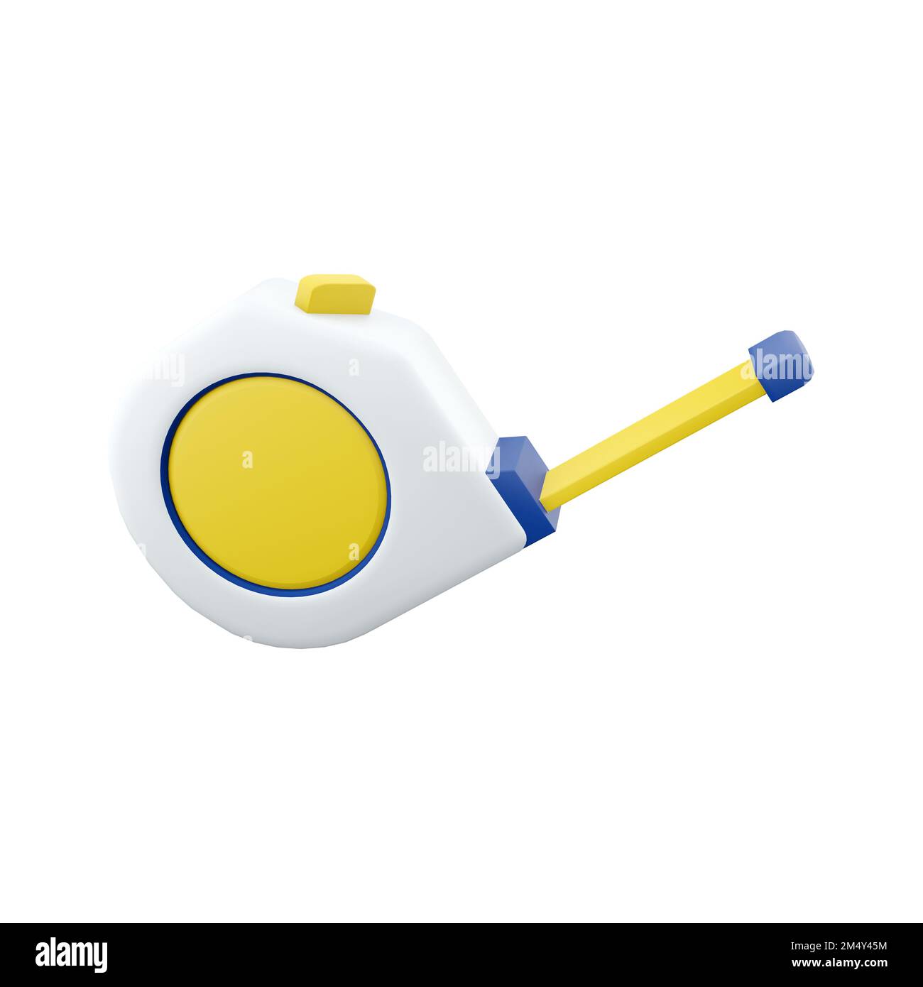 3D rendering construction tools and equipment, tape measure on white ...