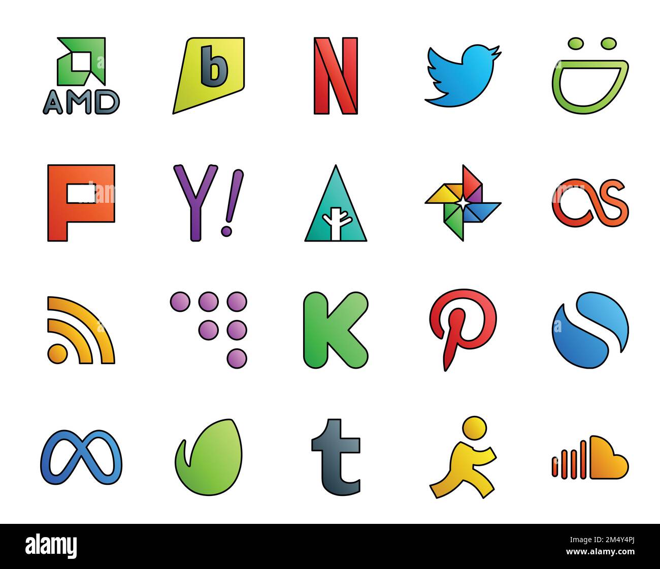 20 Social Media Icon Pack Including meta. pinterest. search ...